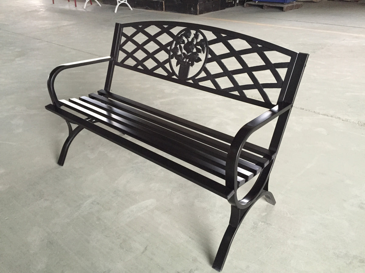 Metal Floral Bench – Hopkins Homevalue